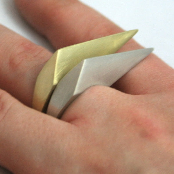 Long Sideways Pyramid Ring – Solder & Sage